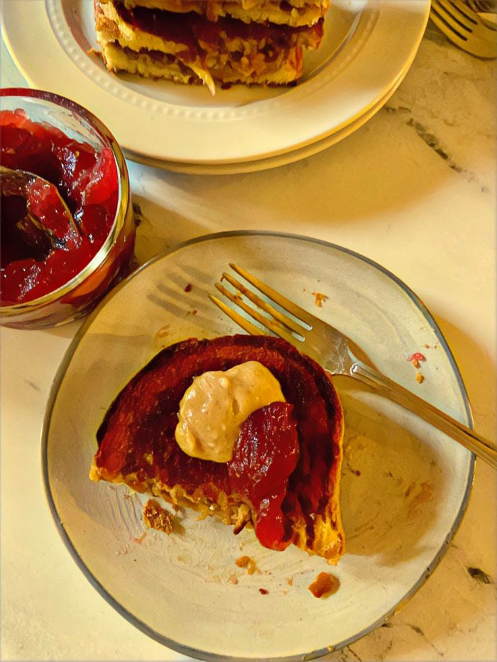 grilled pb & j with cinnamon honey butter - kylie's kitchenette
